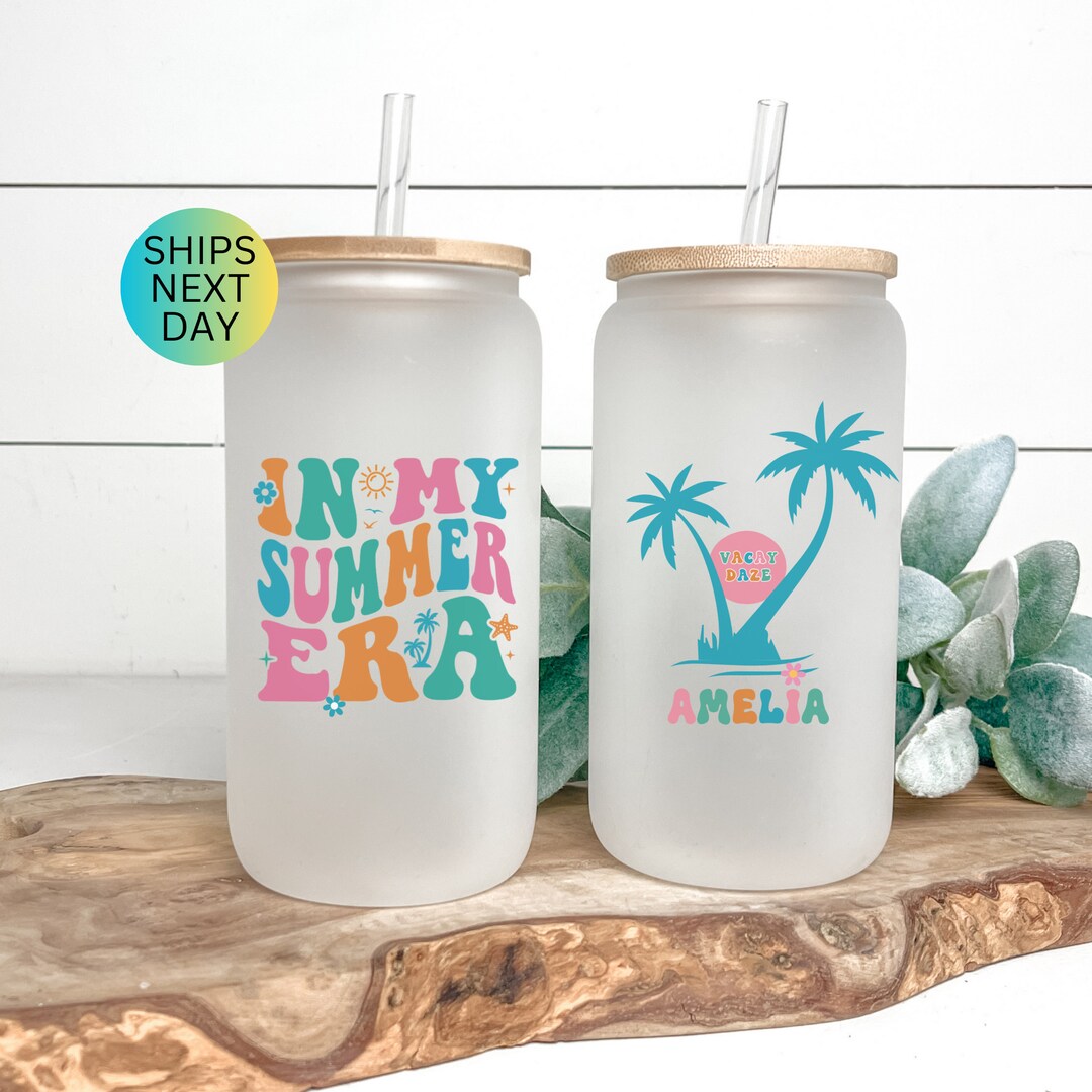 In My Summer Era Tumbler, Personalized Vacation Tumbler, Frosted Glass ...