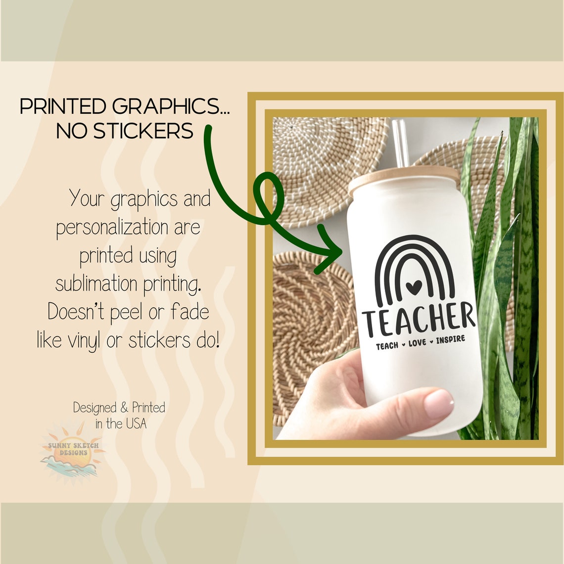 Personalized Teacher Iced Coffee Cup, Teacher Tumbler Cup, Teach Love ...
