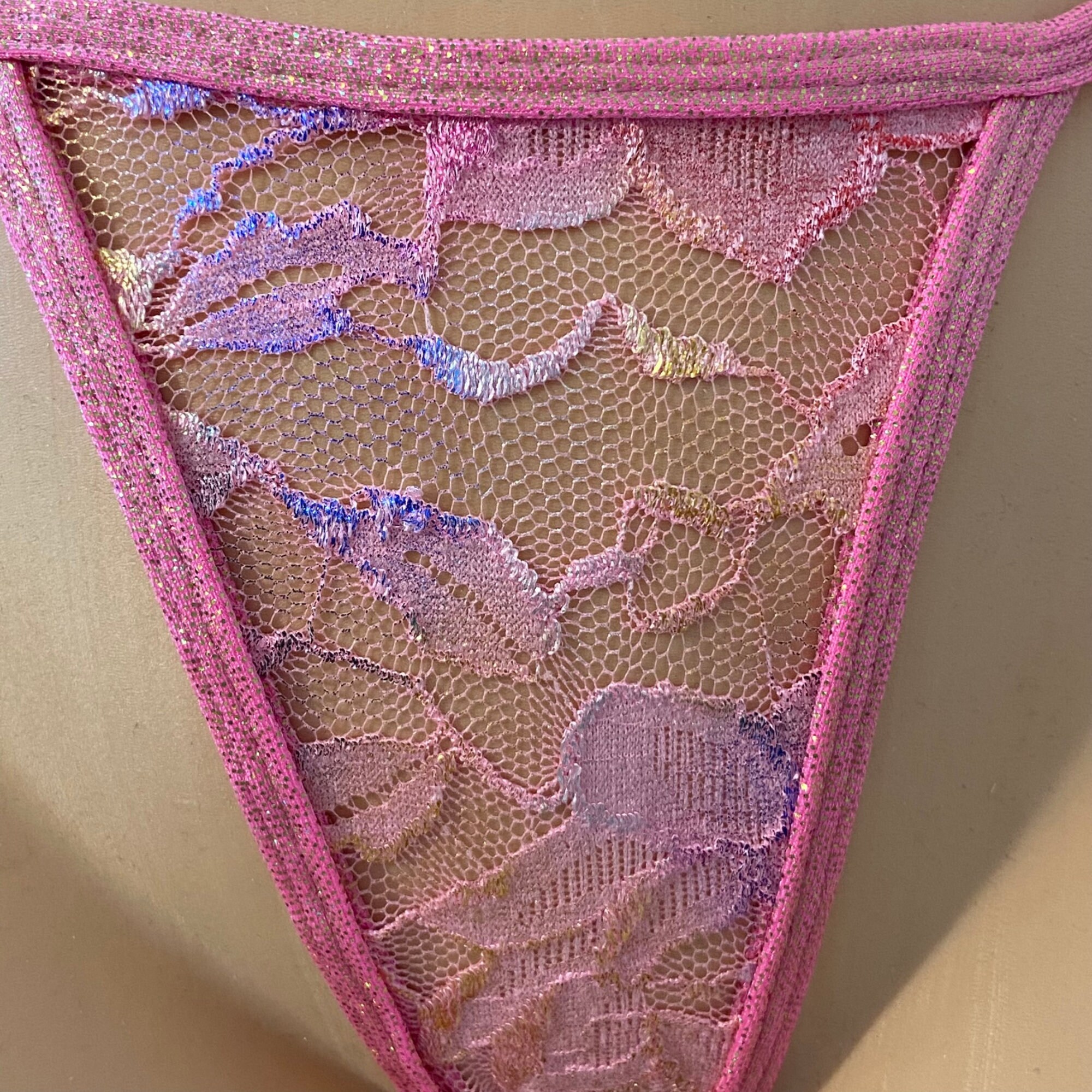 Lace Sheer See-through, 2 Piece Bikini Lingerie Set, Triangle Top, G ...