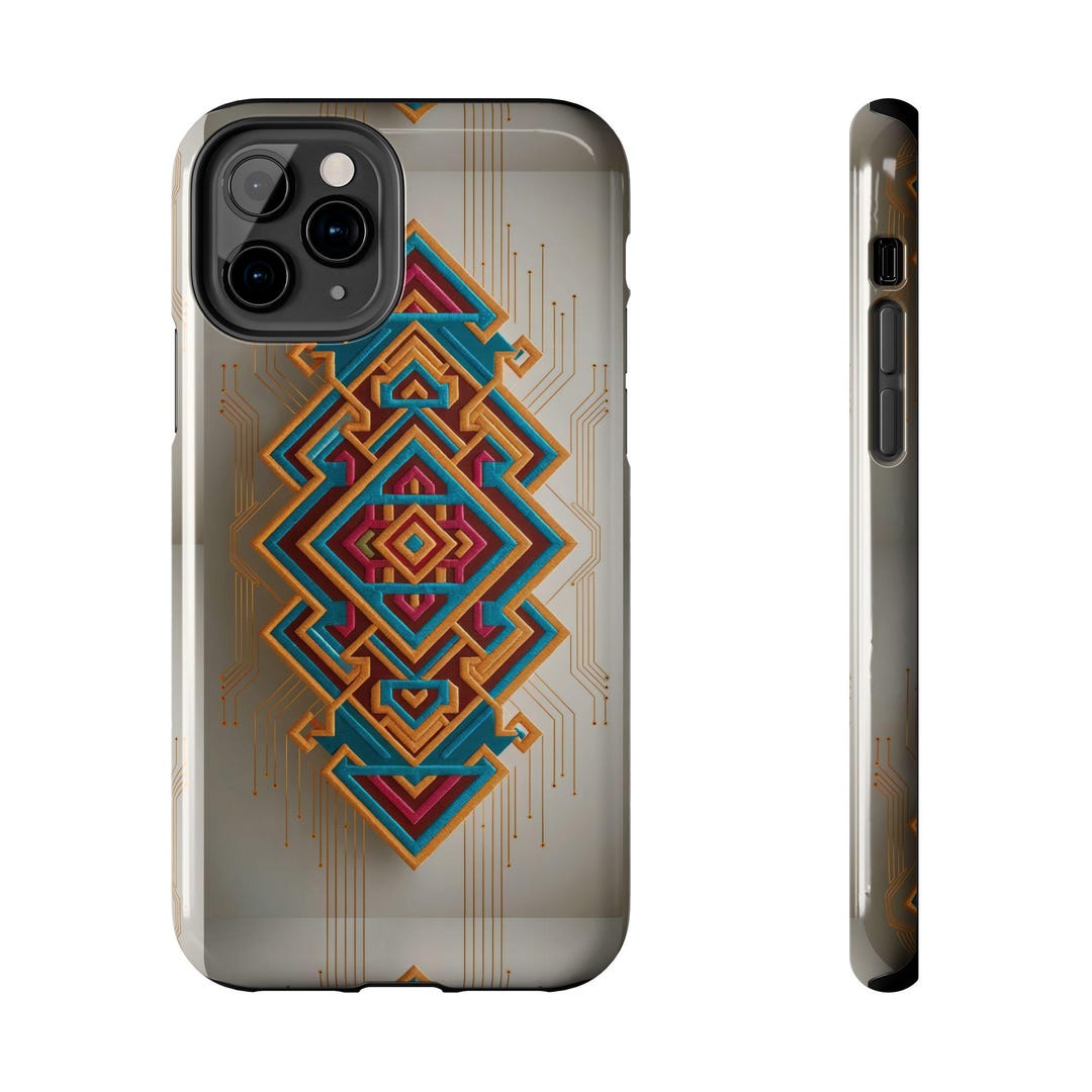 Modern Indigenous Boho Aztec Tough Phone Cases for iPhone 7-16, Samsung ...