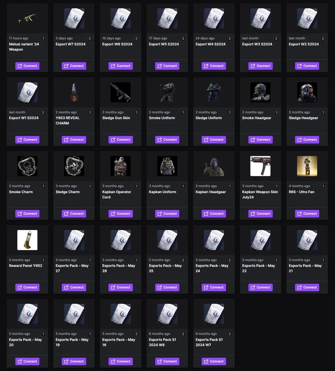 Rainbow Six R6S : 16 Esport Packs Melusi Variant 4 Skins invitational ...