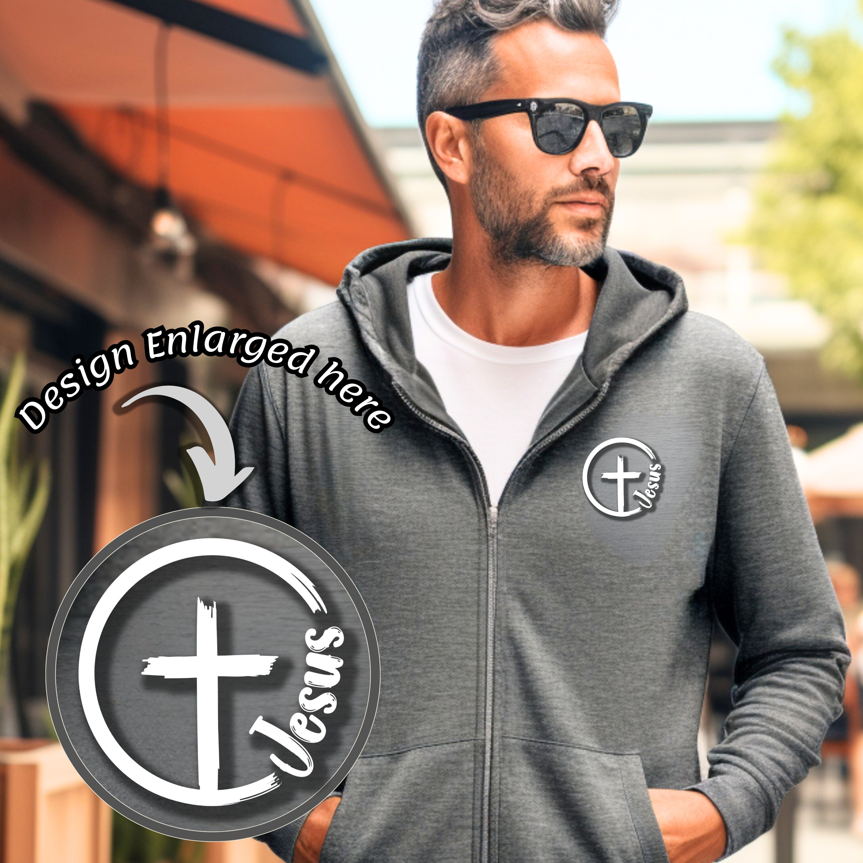 Zip up Hoodie for Men Baptism Gift Boys Zip up Jacket Women Jesus is ...