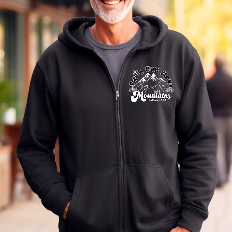 Christian Zip up Hoodie Men of Faith Gift Fleece Jacket Bible Verse ...