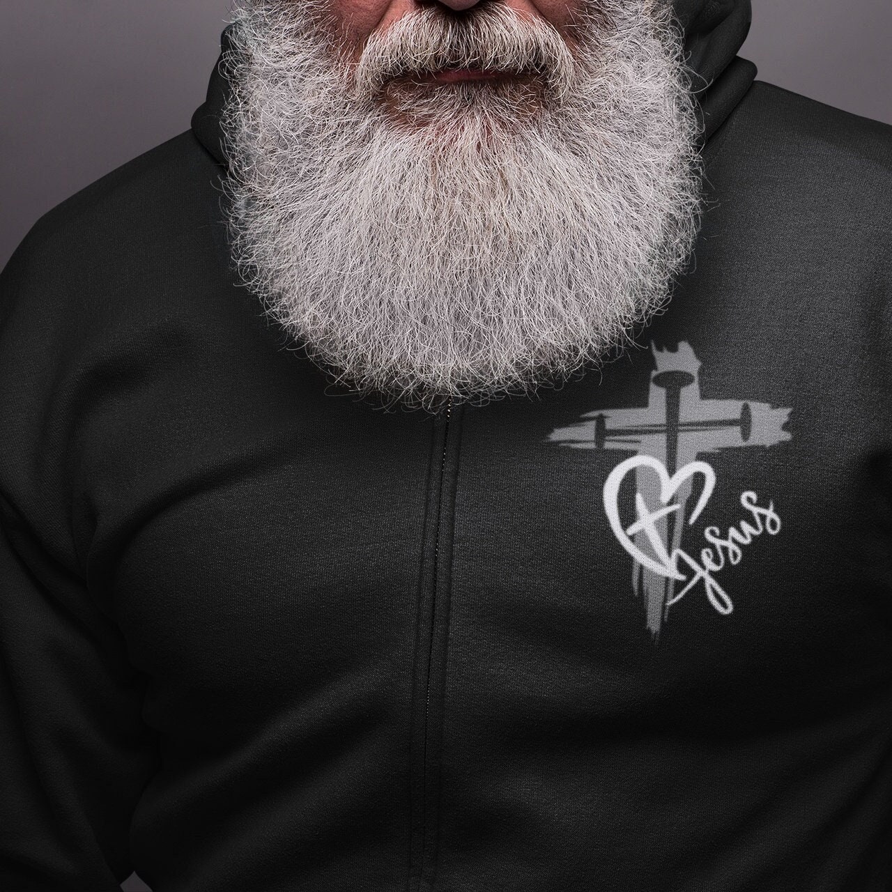 Zip up Faith Hoodie Jesus Zip up With Cross Gift for Christian Zip up ...