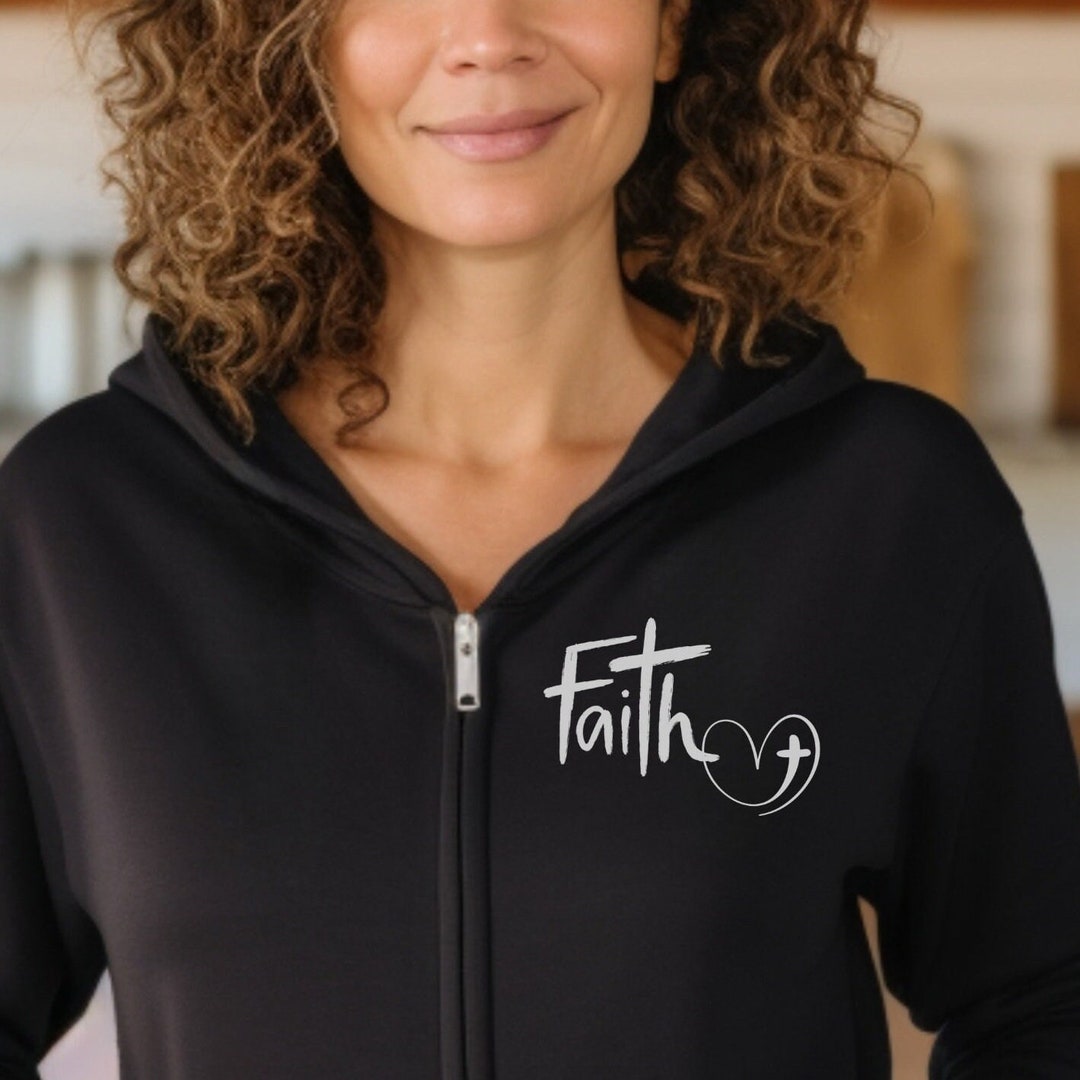 Zip up Hoodie Faith Clothes Christian Zip Hoodie Sweatshirt Christian ...
