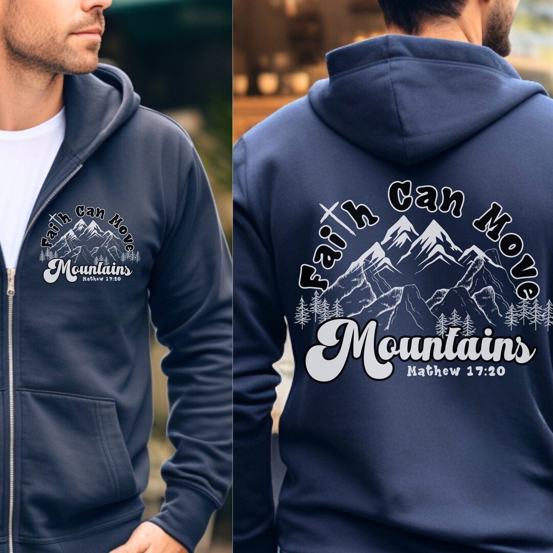 Christian Zip up Hoodie Men of Faith Gift Fleece Jacket Bible Verse ...