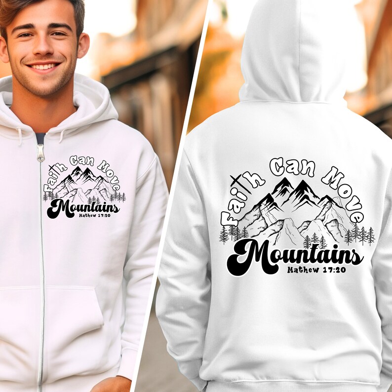 Christian Zip up Hoodie Men of Faith Gift Fleece Jacket Bible Verse ...