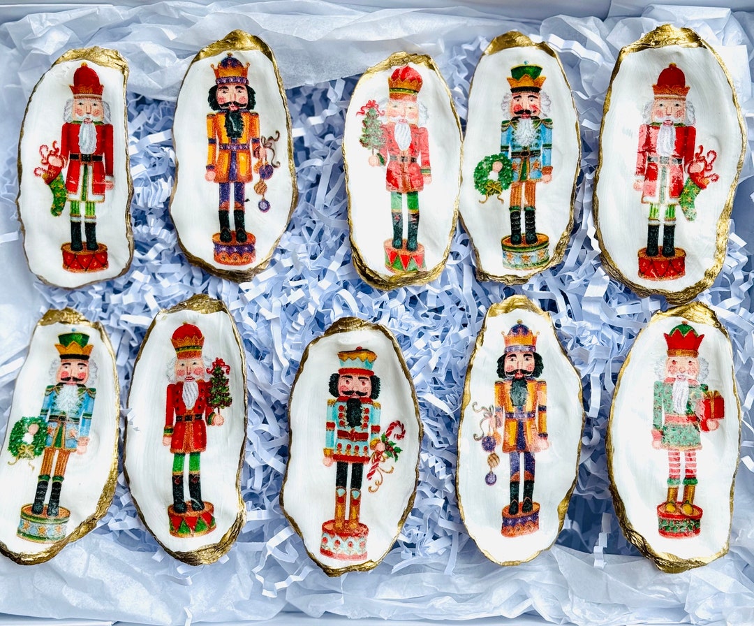 Oyster Shell Nutcracker Christmas Tree Ornament/wine Bottle Charm (flat ...