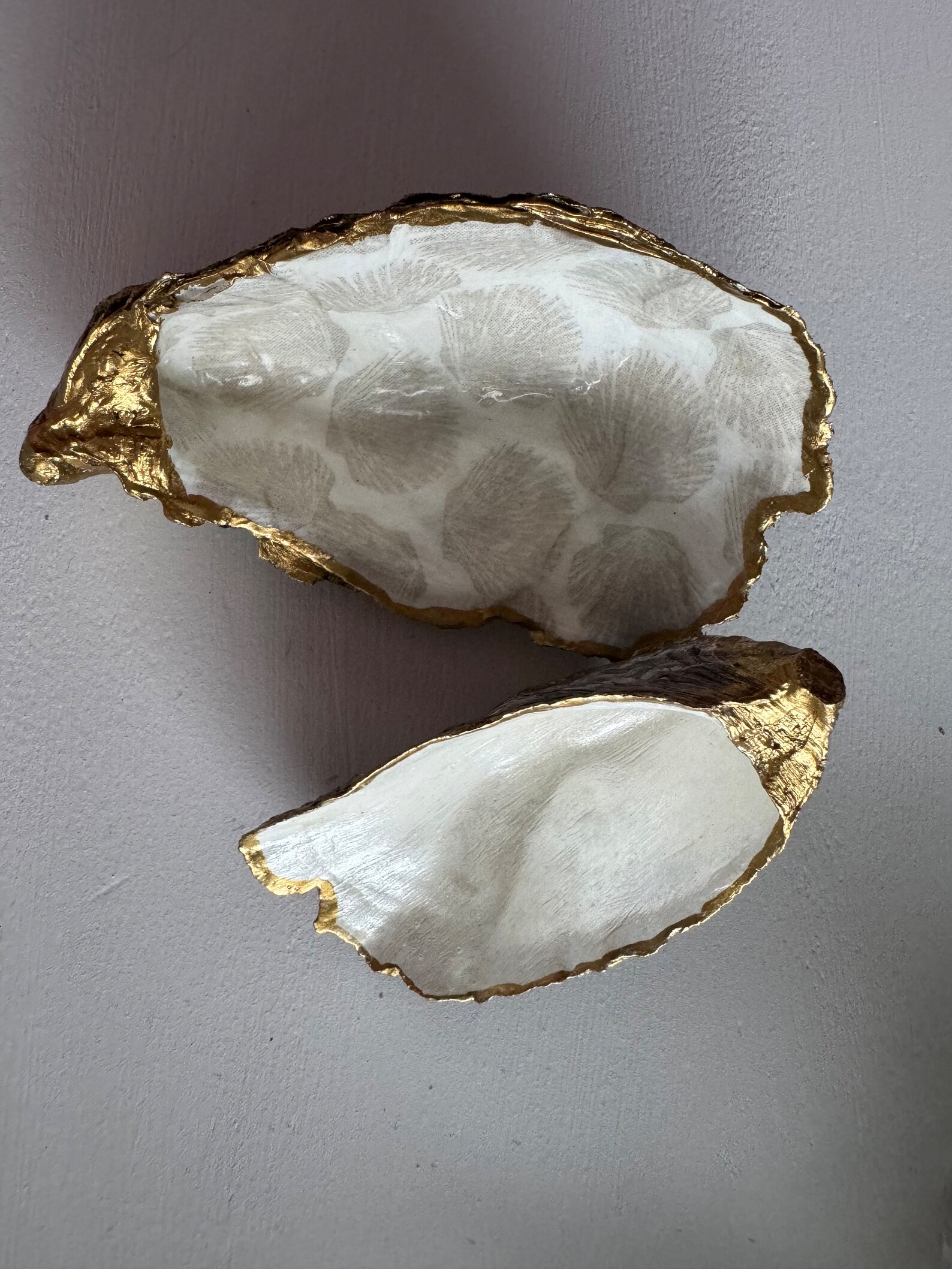 Oyster Shell Hamptons Style Coastal Home Decor Beige and White Clam ...