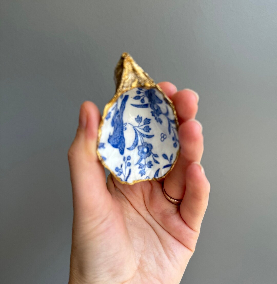 Oyster Shell Trinket Plate Hamptons Chinoiserie Delpht Oriental ...