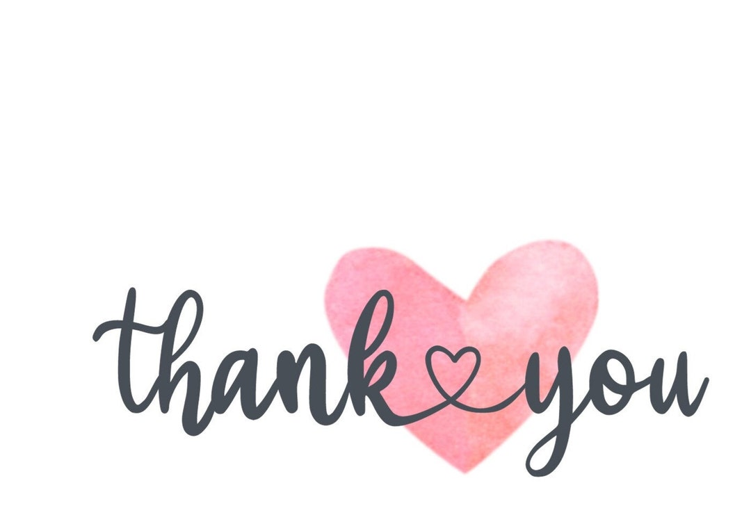 Pink Thank You Greeting Card - Etsy