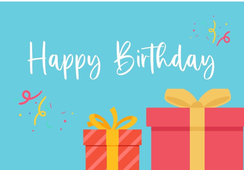 Happy Birthday Presents Greeting Card - Etsy