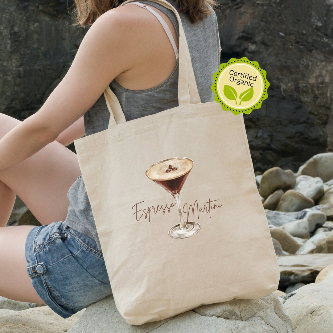 Espresso Martini Tote Bag Signature Drink Grocery Bag Martini Glasses ...