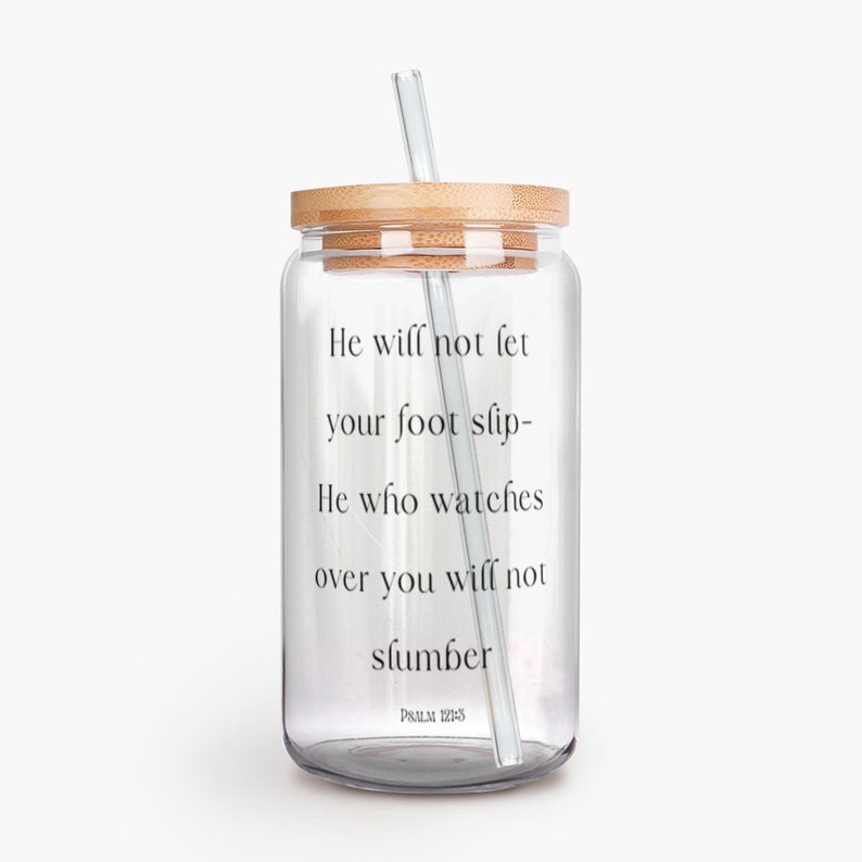 Scripture Verse Glass Tumbler Psalm 121 Flower Tumbler With Bible Verse ...