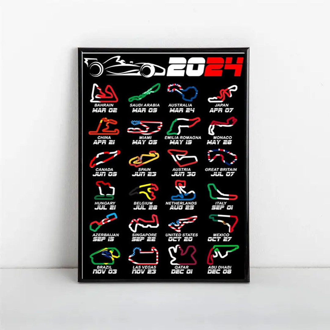 The F1 Calendar Drivers Track Calendar F1 Poster Formula 1 - Etsy