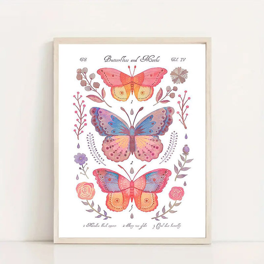 Butterflies and Moths Tab. IV Poster Vintage Insect Butterfly - Etsy