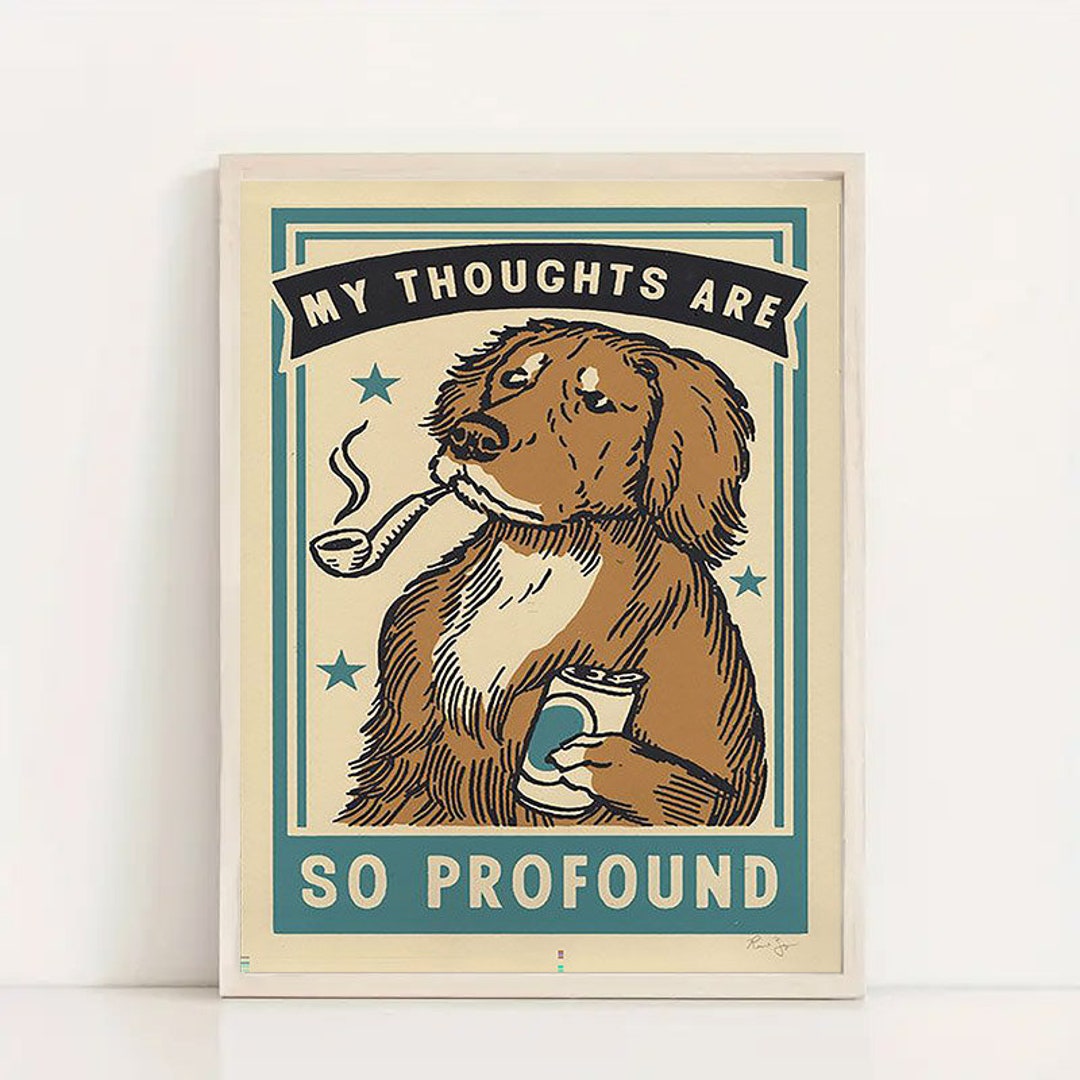 My Thoughts Are so Profound Poster Funny Golden Retriever - Etsy