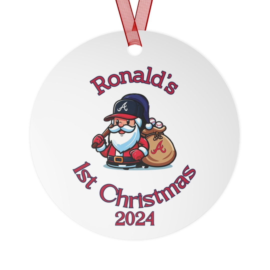 Personalized Baby's First Christmas MLB Team Metal Ornament Atlanta ...