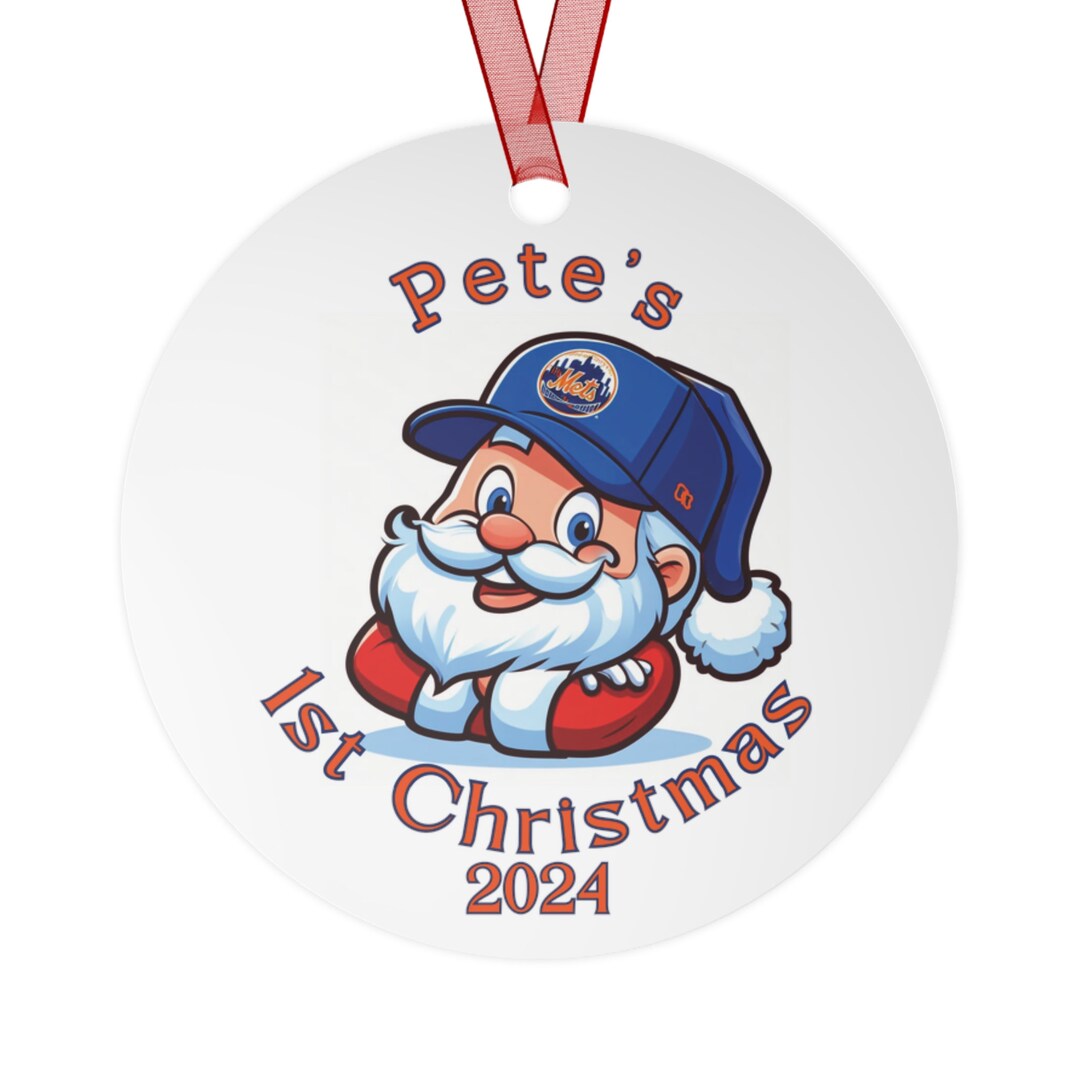 Personalized Baby's First Christmas MLB Team Metal Ornament NY Mets ...