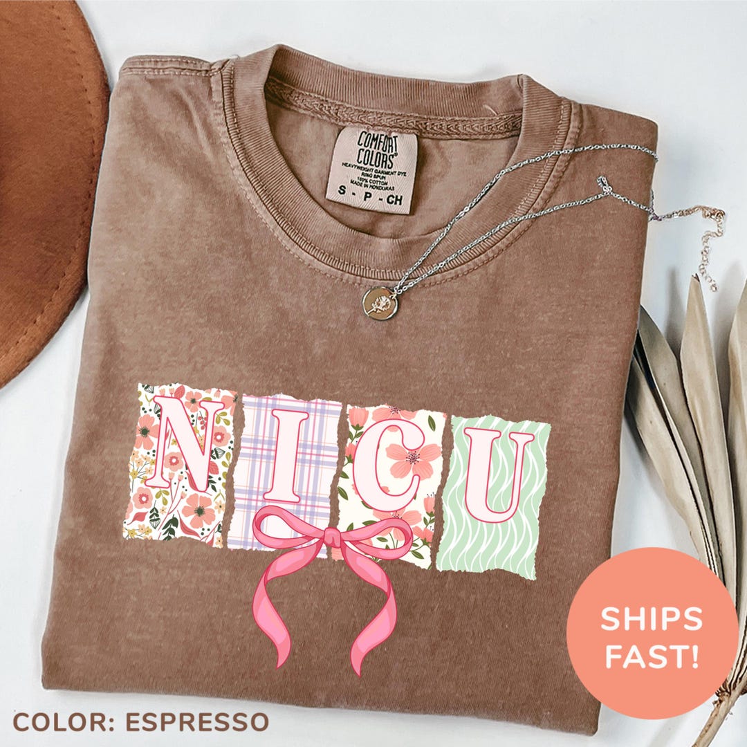 Comfort Colors® Floral NICU Shirt, Coquette Neonatal Intensive Care ...