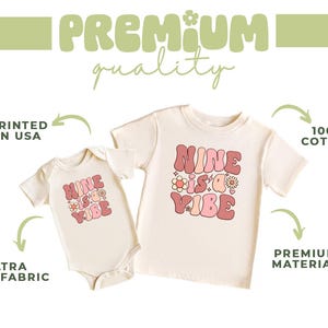 Nine is A Vibe Shirt, Ninth Birthday Party Shirt, Kids Birthday Shirt ...