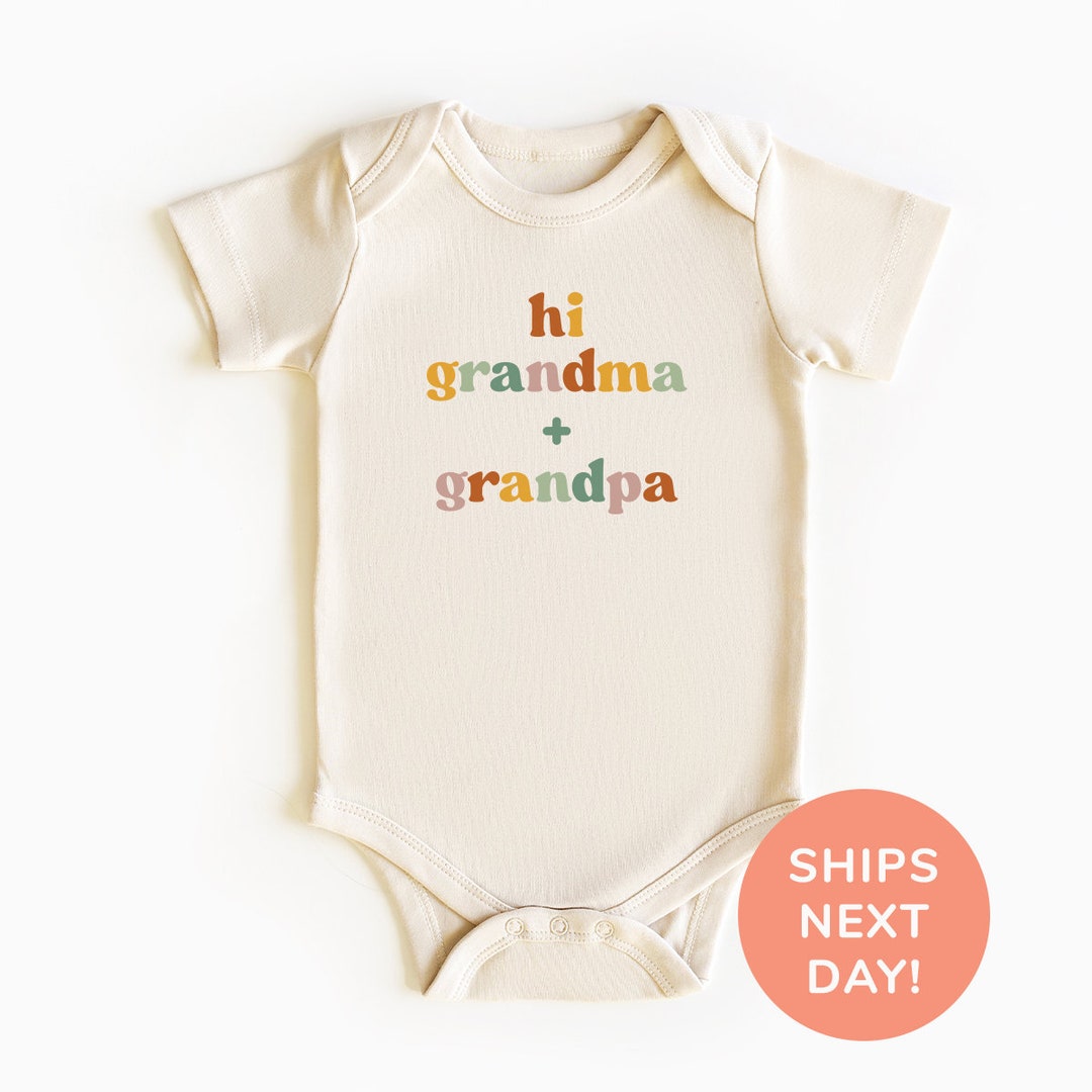 Hi Grandma + Grandpa Shirt and Onesie®, Retro Toddler & Youth Shirt ...
