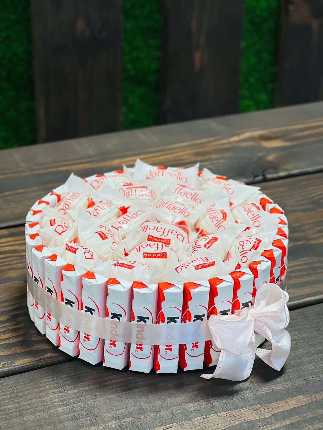 Unique Kinder Chocolate and Raffaello Candy Cake Edible Gift Idea - Etsy