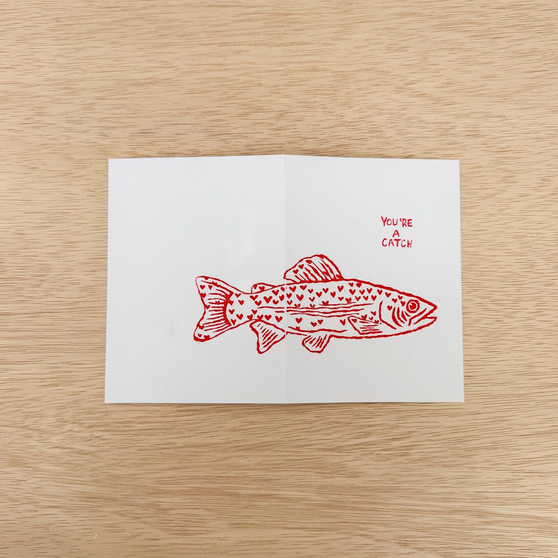 You're a Catch, Valentine's Day Fish Card - Etsy