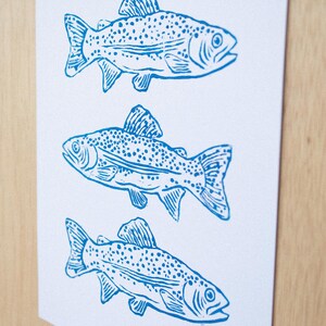 Fish Linocut Print - Etsy
