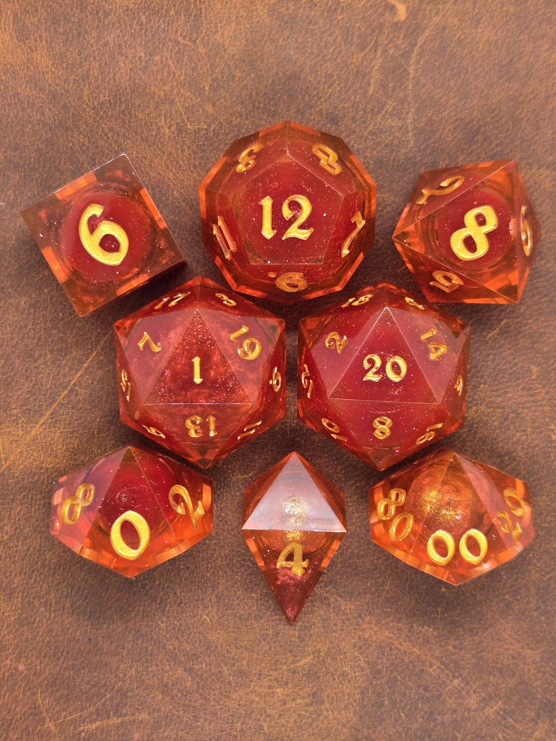 Fireball 8pc Rpg Dice Set - Etsy