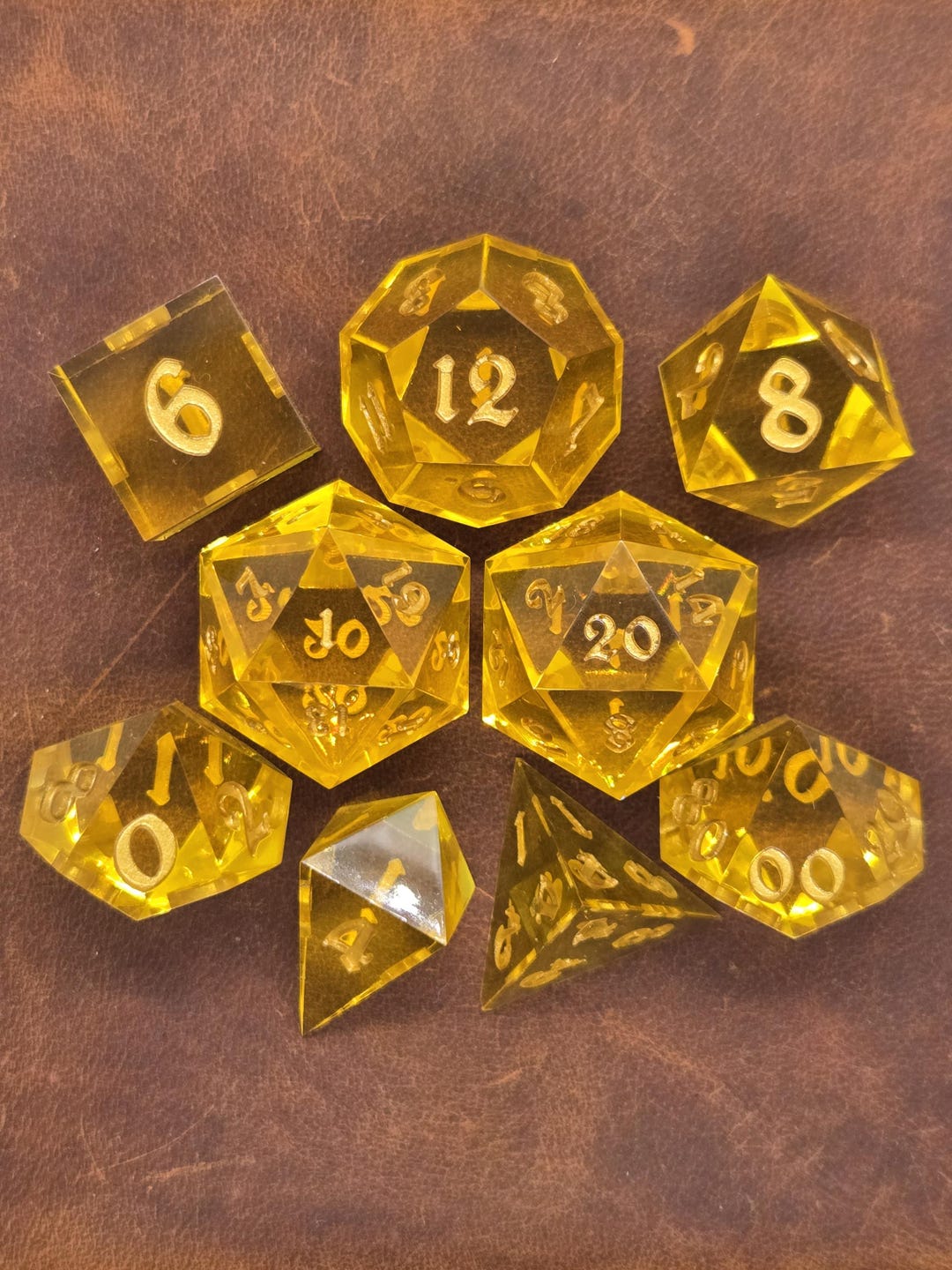 Topaz 9pc Rpg Dice Set - Etsy