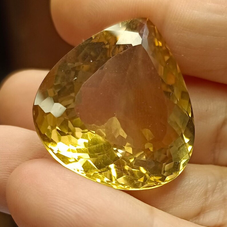 75.32 Cts Citrine Pear Shape CERTIFIED - Etsy