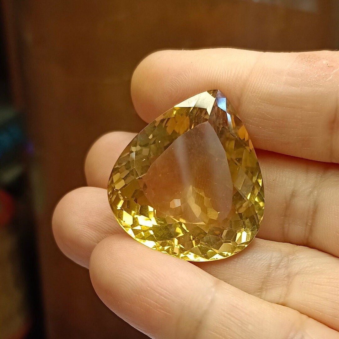 75.32 Cts Citrine Pear Shape CERTIFIED - Etsy
