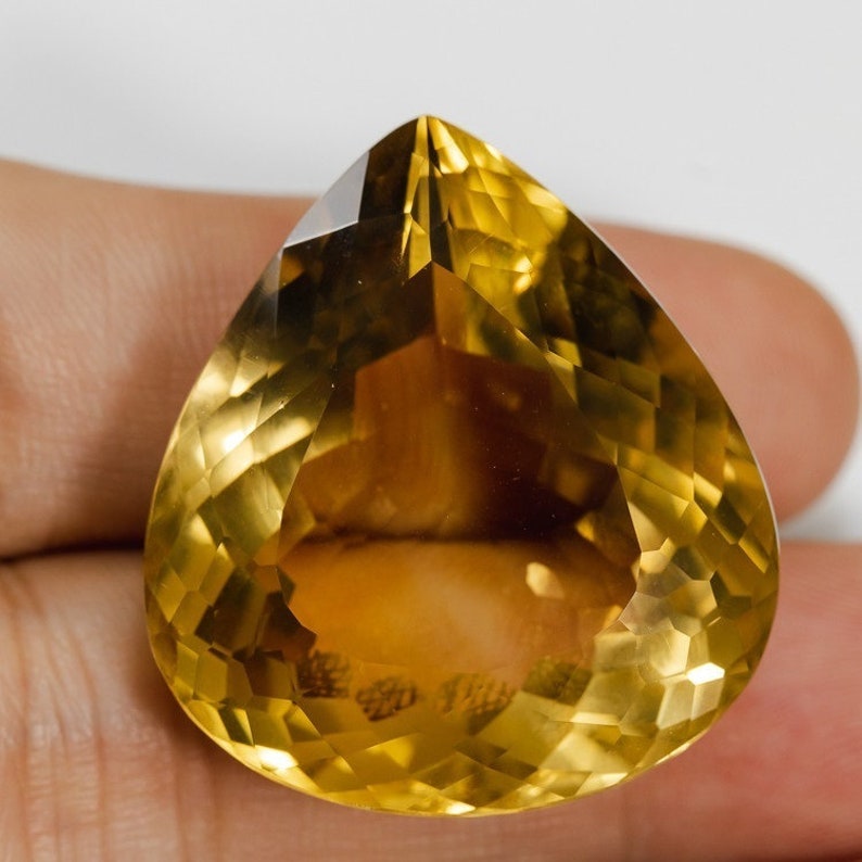 75.32 Cts Citrine Pear Shape CERTIFIED - Etsy