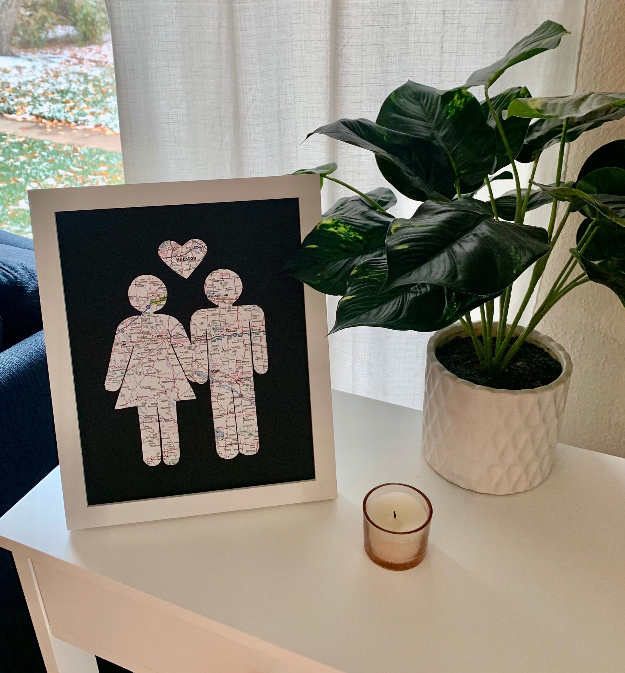 Bride and Groom Framed Map Cutout- the Perfect Wedding, Bridal-shower ...
