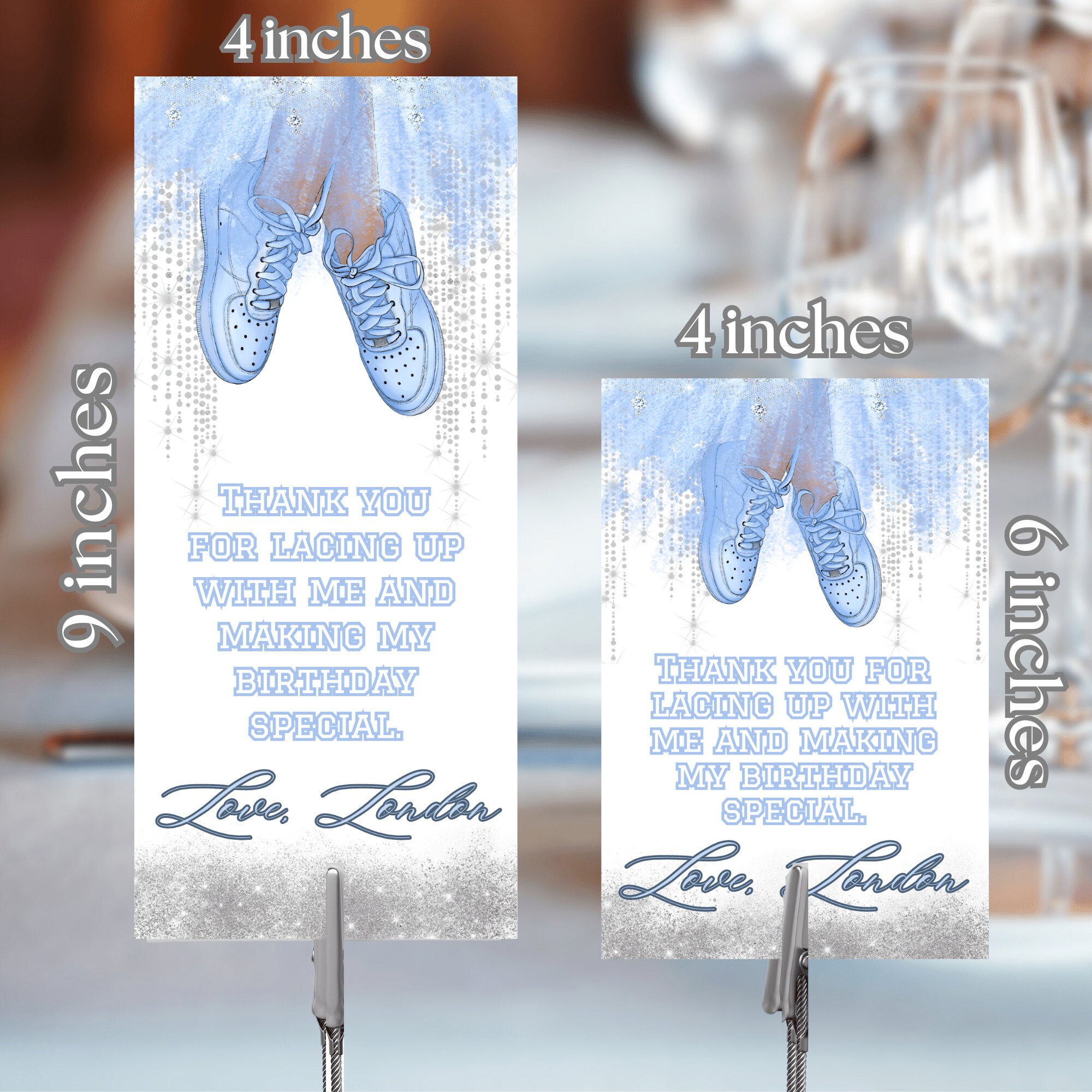 Sneaker Ball Thank You Cards - Sneaker Ball Gala Bluey Thank You Tags ...