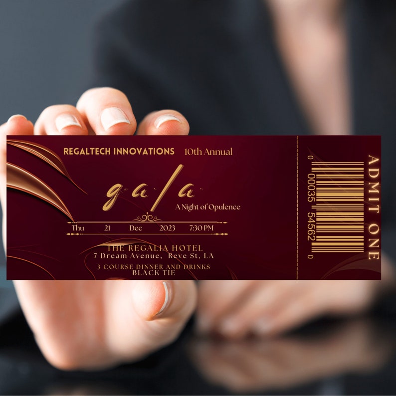 Opulent Gala Tickets- Entry Pass for Gala Night With Ticket Stub Event ...