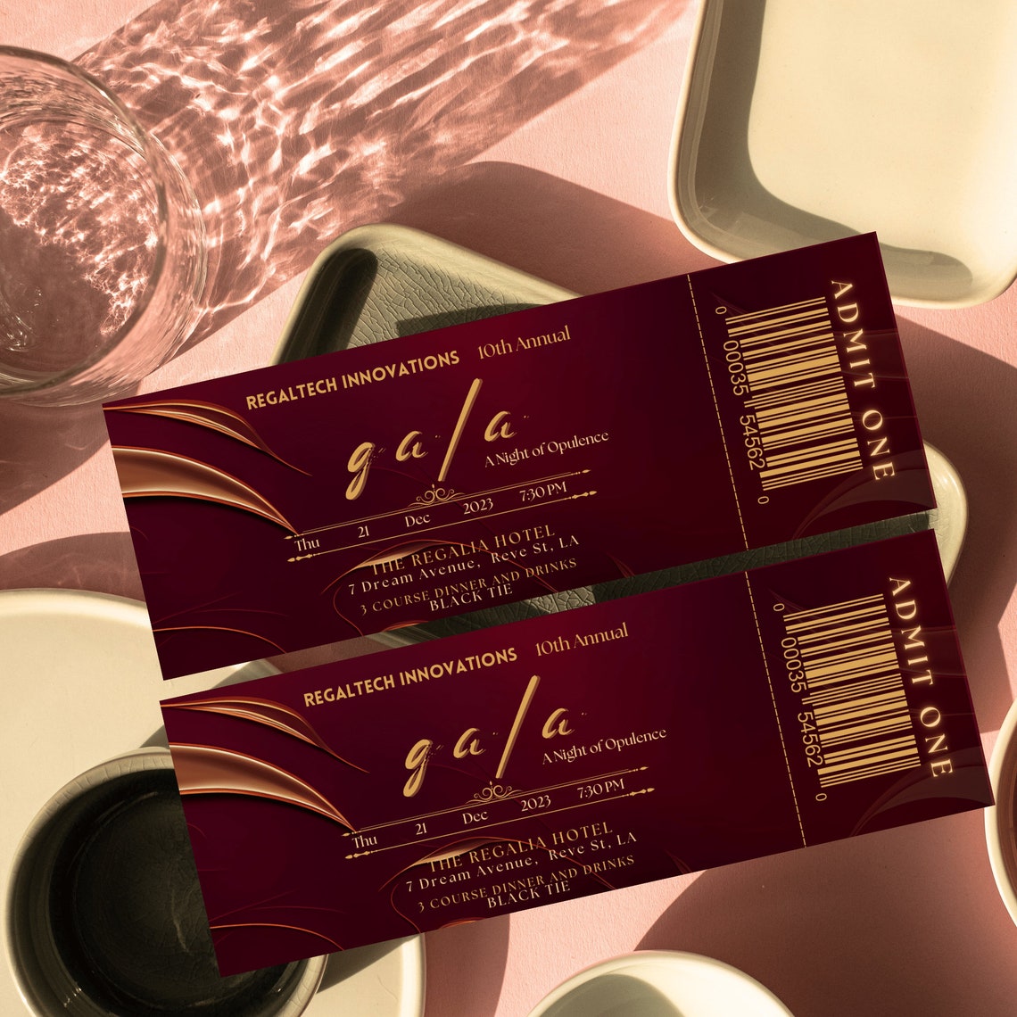 Opulent Gala Tickets Entry Pass for Gala Night With Ticket Stub Event ...
