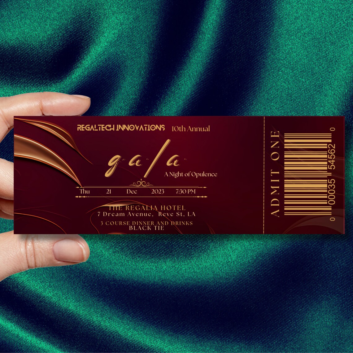 Opulent Gala Invitation Bundle- With Gala Tickets RSVP Card Template ...