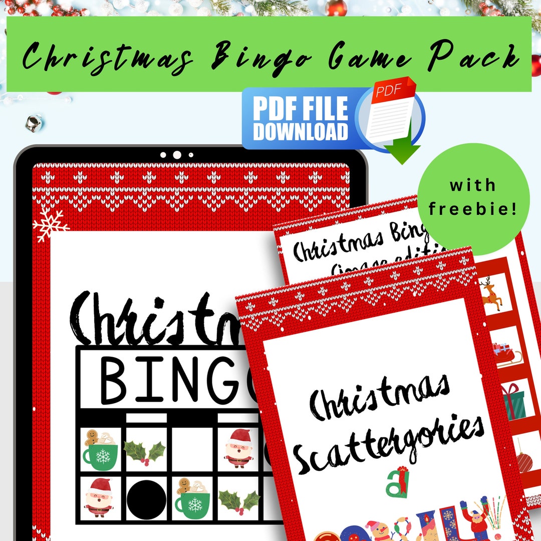 Christmas Bingo Printable Christmas Bingo Cards for Family With a ...
