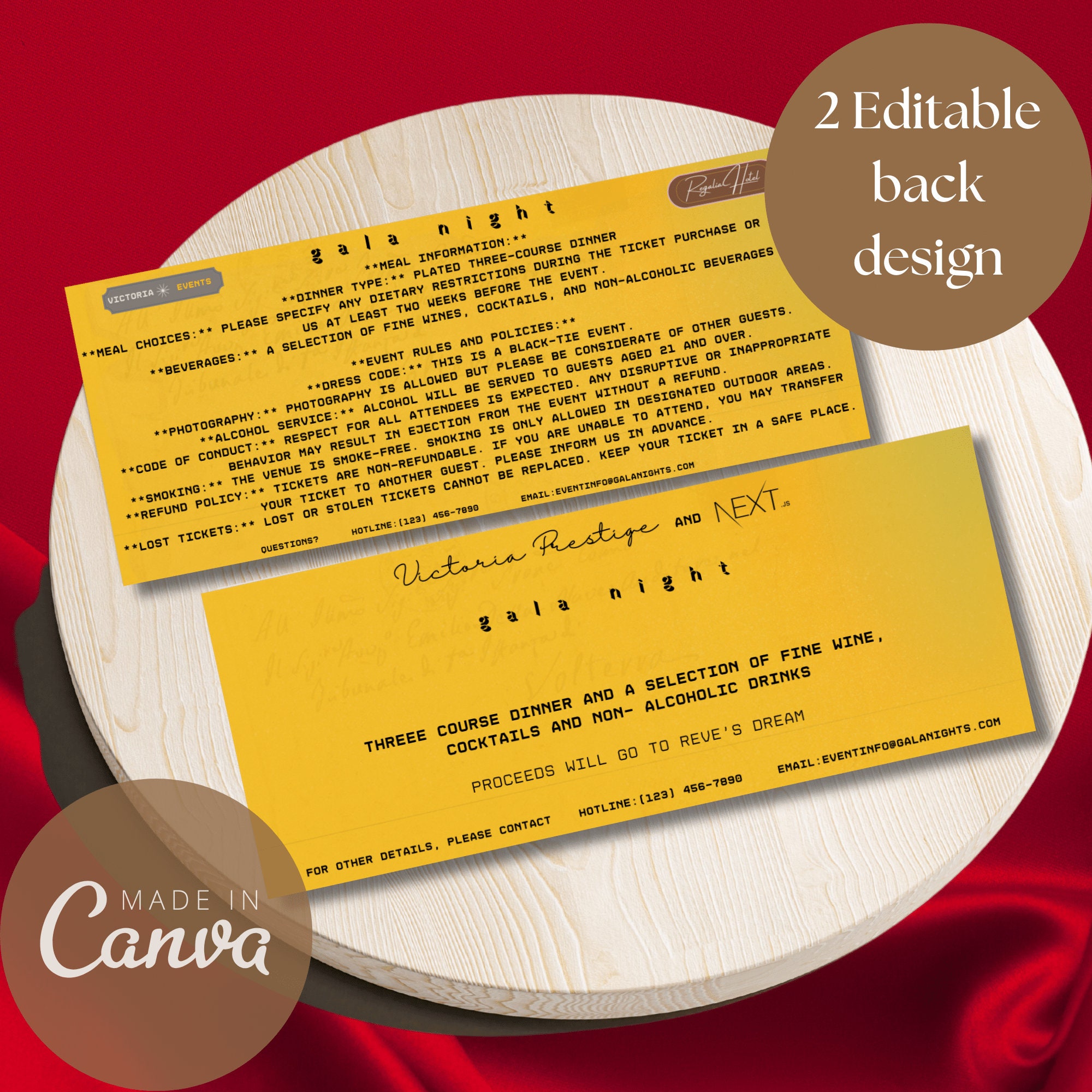 Vintage Gala Tickets Entry Pass Gala Dinner Ticket Stub Event Ticket ...