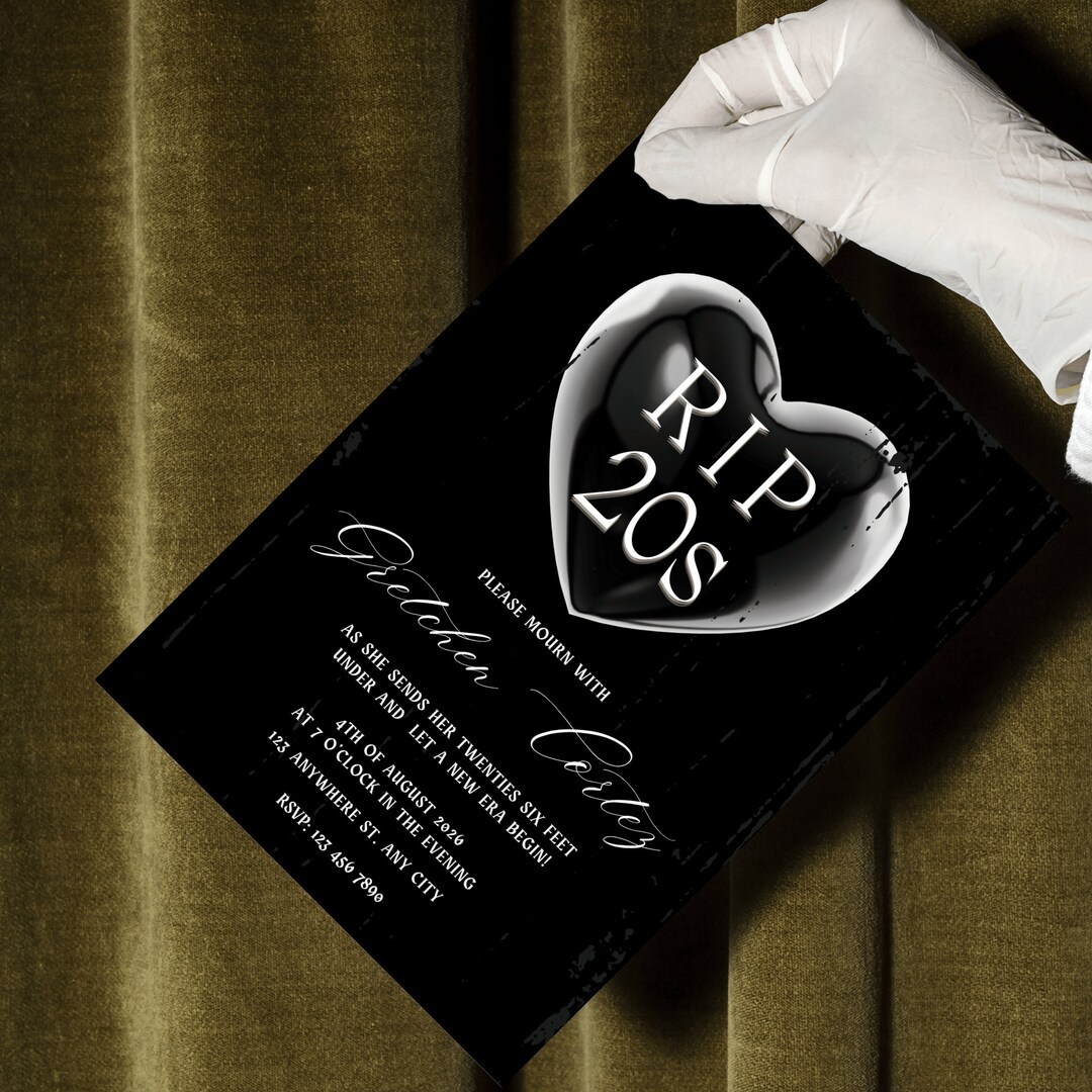 Death to 20s Invites - Black 30th Birthday Invitation for Her Y2k ...