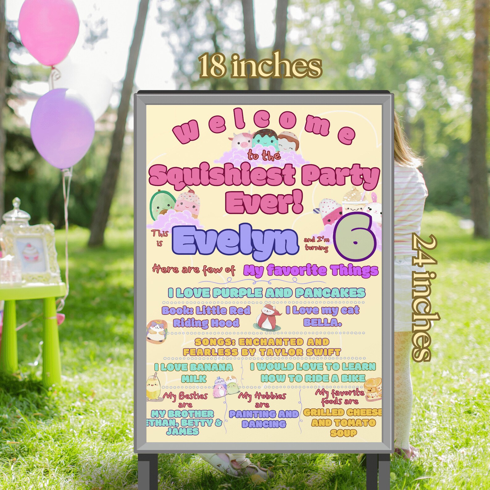 Squishmallow Birthday Welcome Sign Template- Pastel Welcome Sign ...