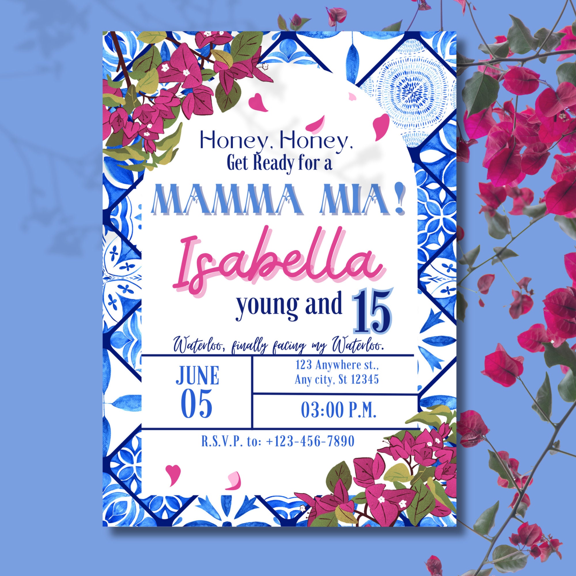 Mamma Mia- Mamma Mia Invite Template Quinceanera Invitations Template ...