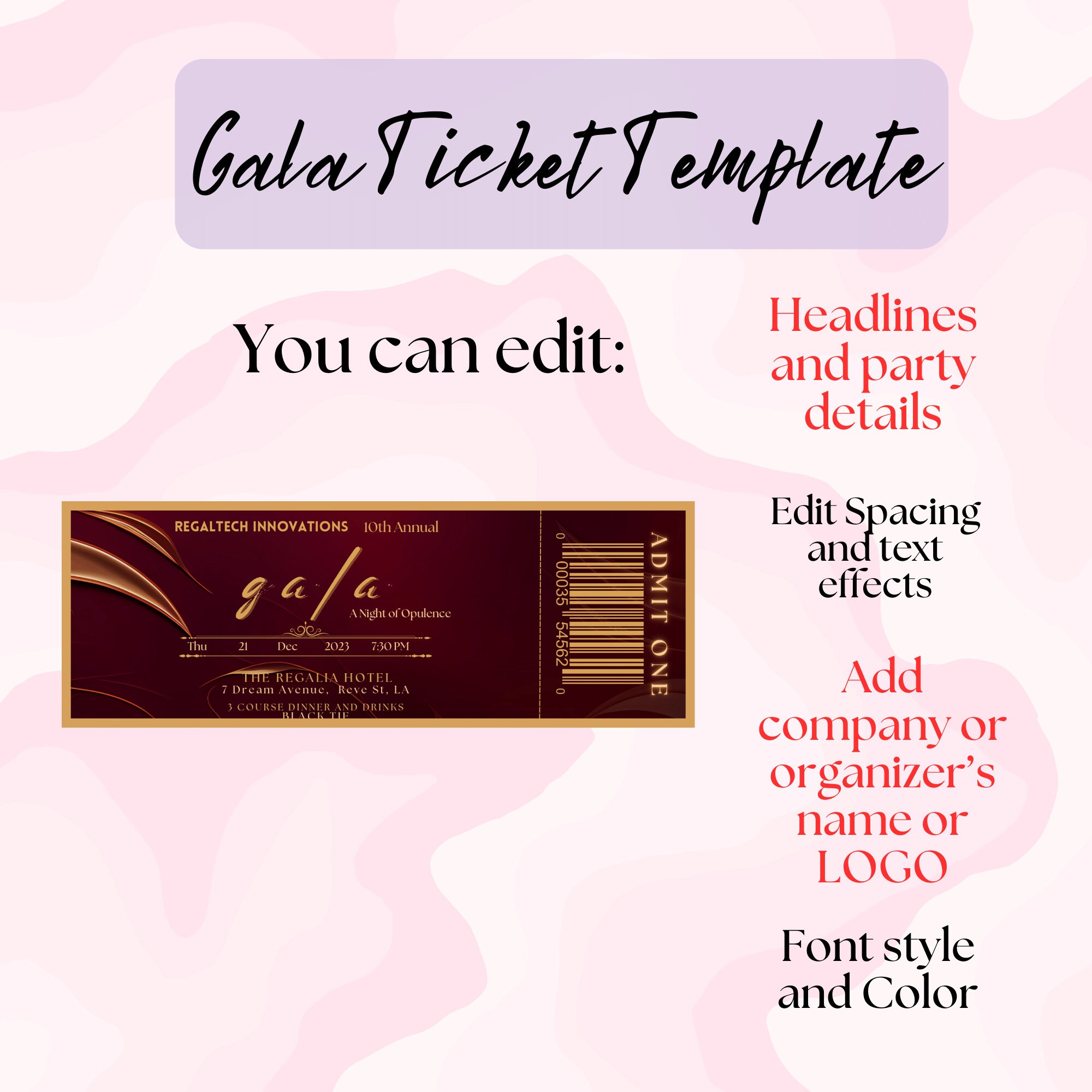 Opulent Gala Tickets- Entry Pass for Gala Night With Ticket Stub Event ...