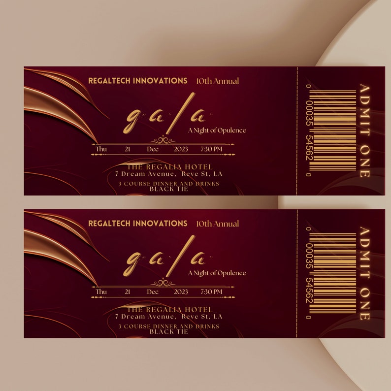 Opulent Gala Tickets- Entry Pass for Gala Night With Ticket Stub Event ...