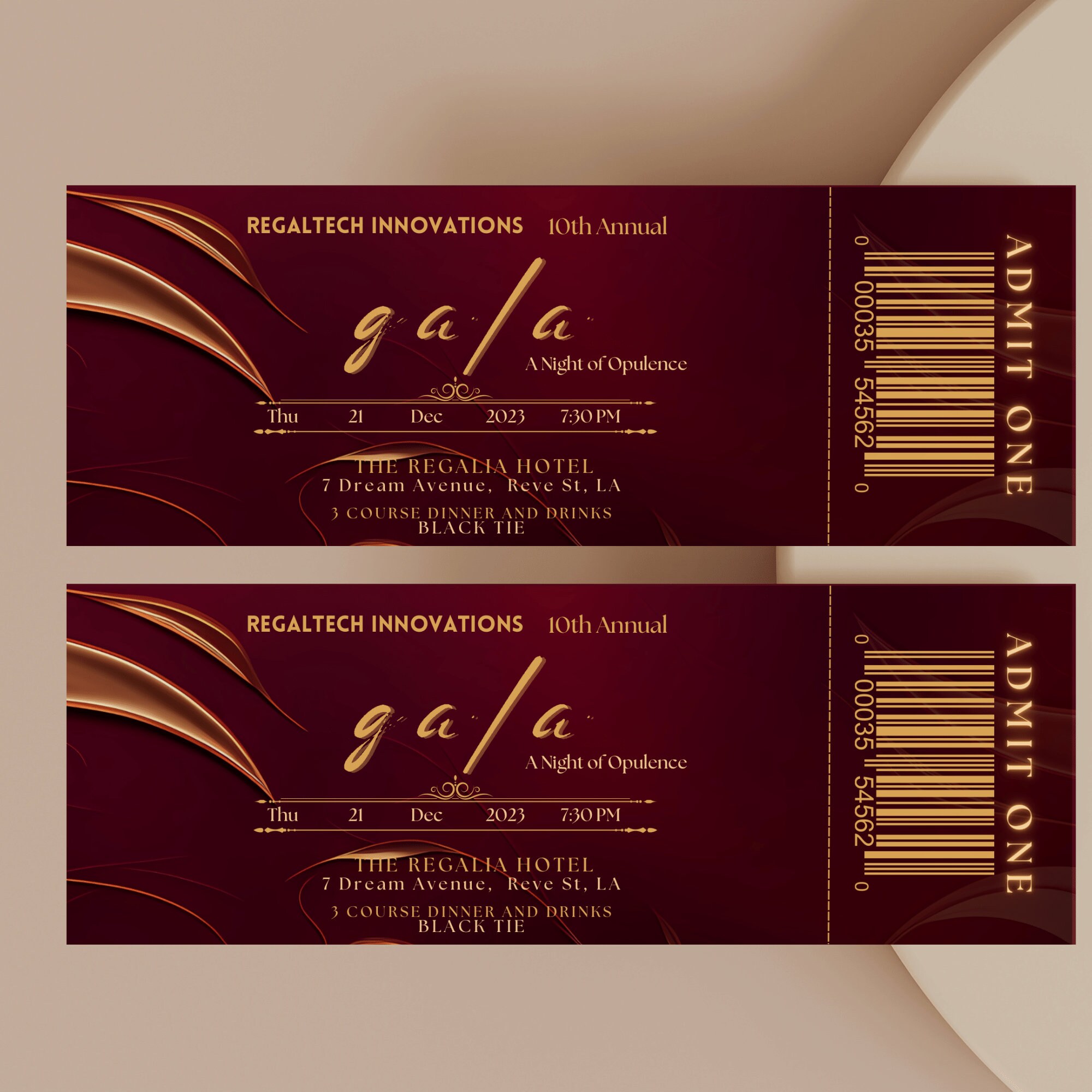 Opulent Gala Tickets- Entry Pass for Gala Night With Ticket Stub Event ...