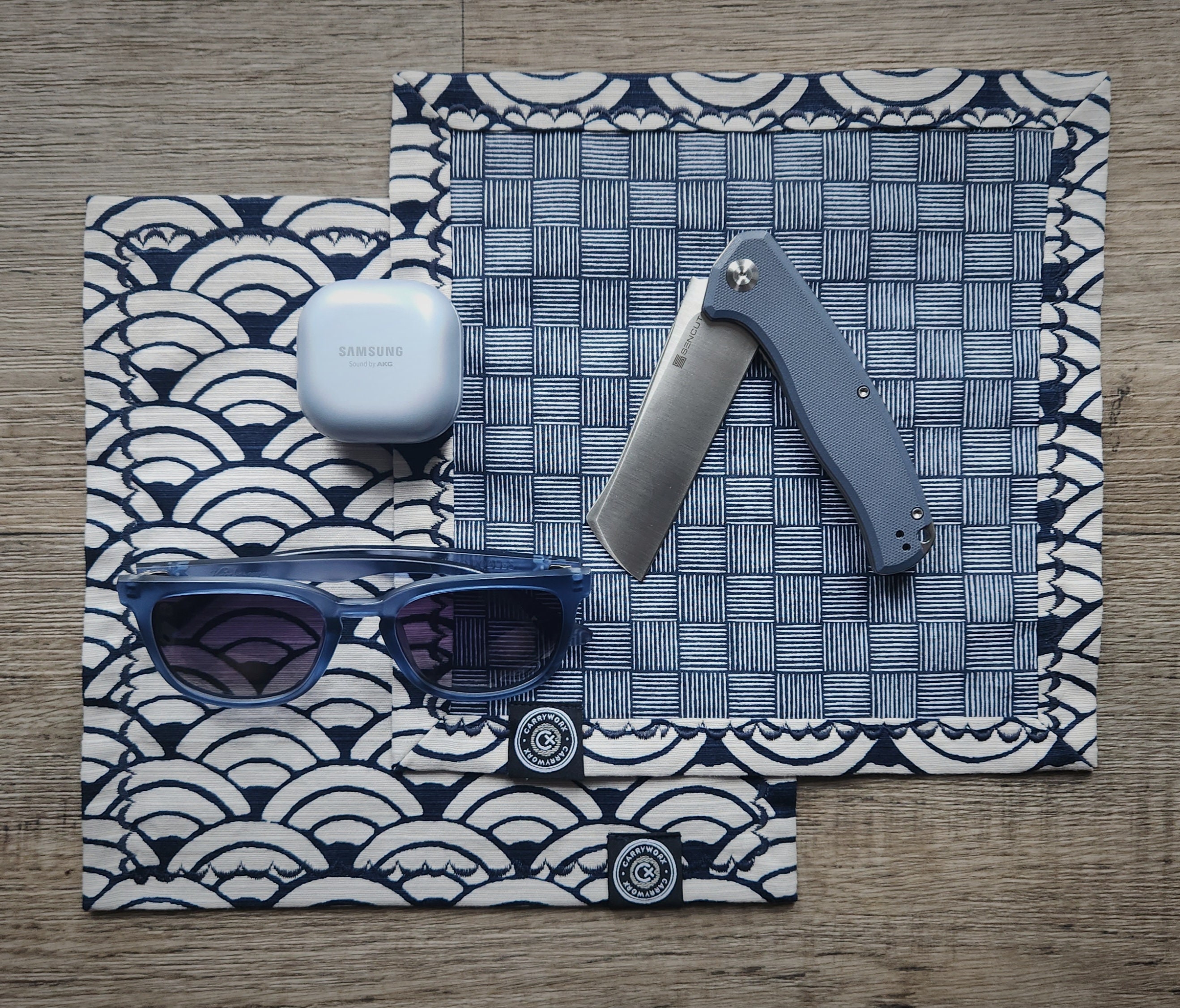 EDC Hank Seigaiha Wave Handkerchief Everyday Carry EDC Gear Pouch ...