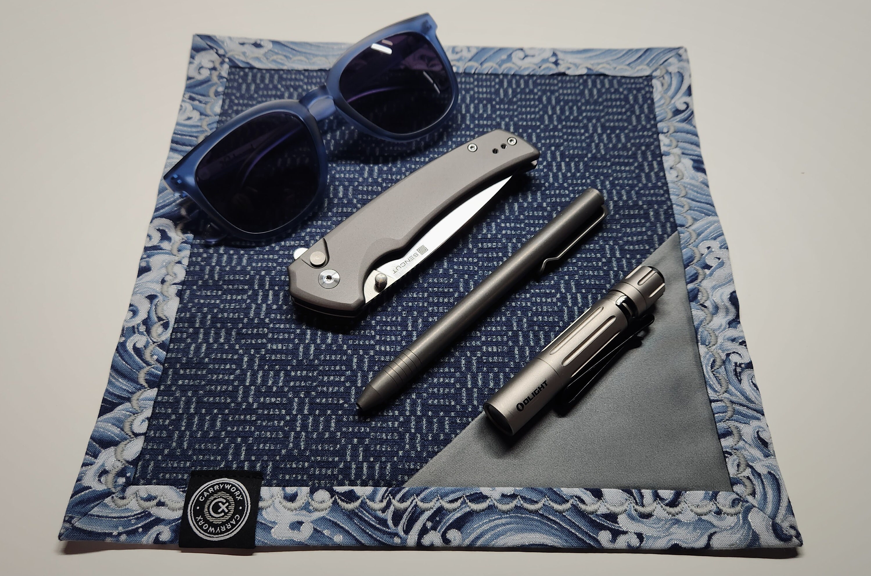 EDC Hank Seigaiha Wave Handkerchief Everyday Carry EDC Gear Pouch ...