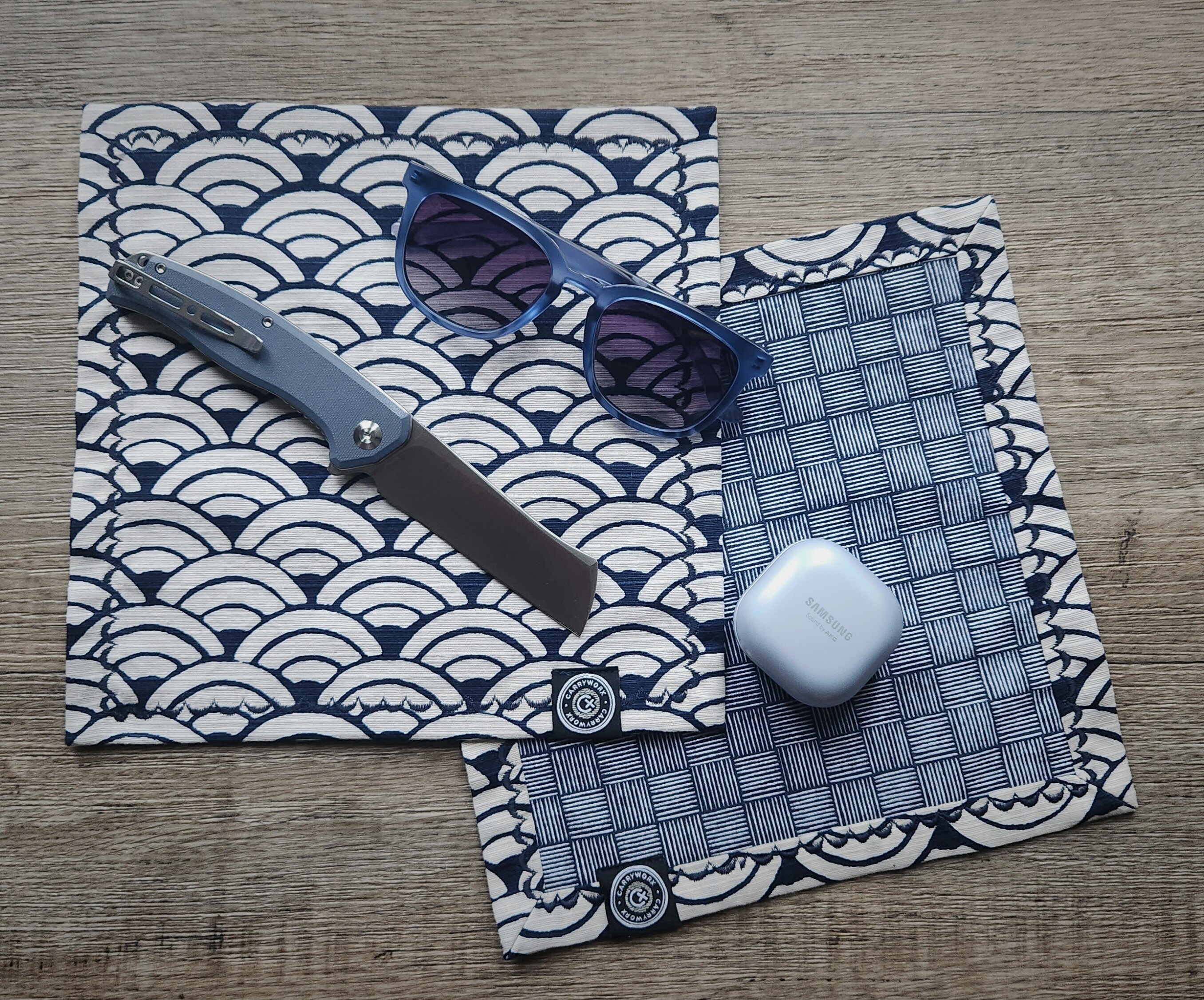 EDC Hank Seigaiha Wave Handkerchief Everyday Carry EDC Gear Pouch ...